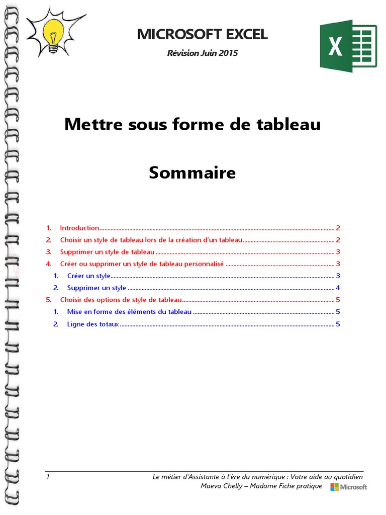 Mettre un tableau sous Excel facilement | PDF | Microsoft Excel ...