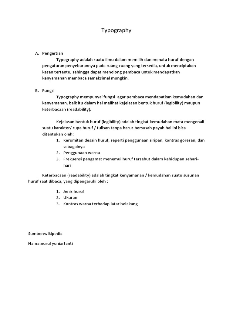 Pengertian Dan Fungsi Typography | PDF