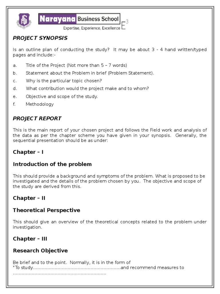 Project Synopsis: Chapter - I Introduction of The Problem | PDF