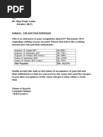 Full and Final Settlement Letter Format | PDF