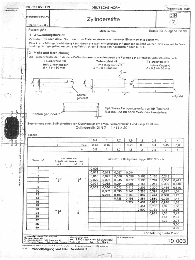 DIN-7 Dowel Pins | PDF