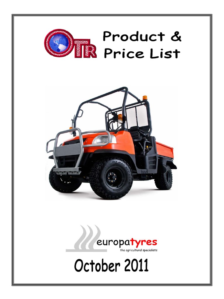 Tyres OTR Product Book October 2011 | PDF | Payments | Tire