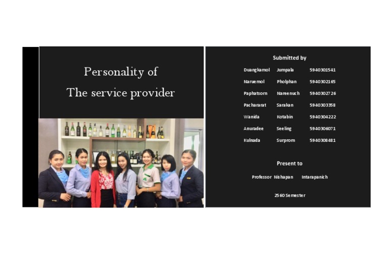 Service Provider Personality Analysis | PDF