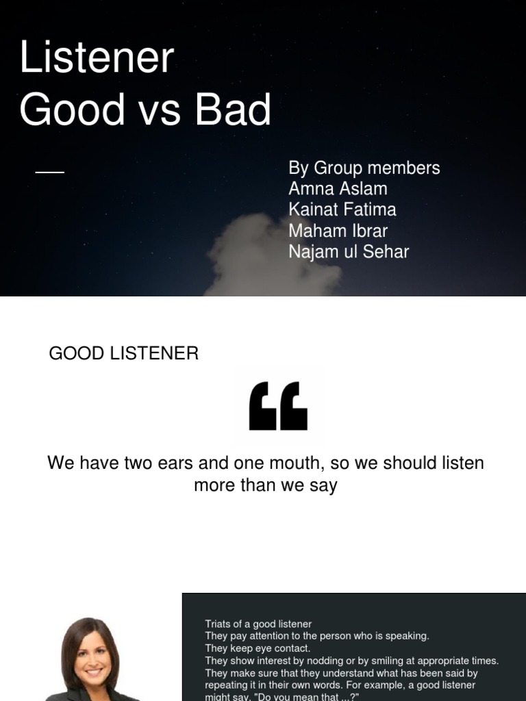 Good vs Bad Listening Traits | PDF | Experiment | Attention