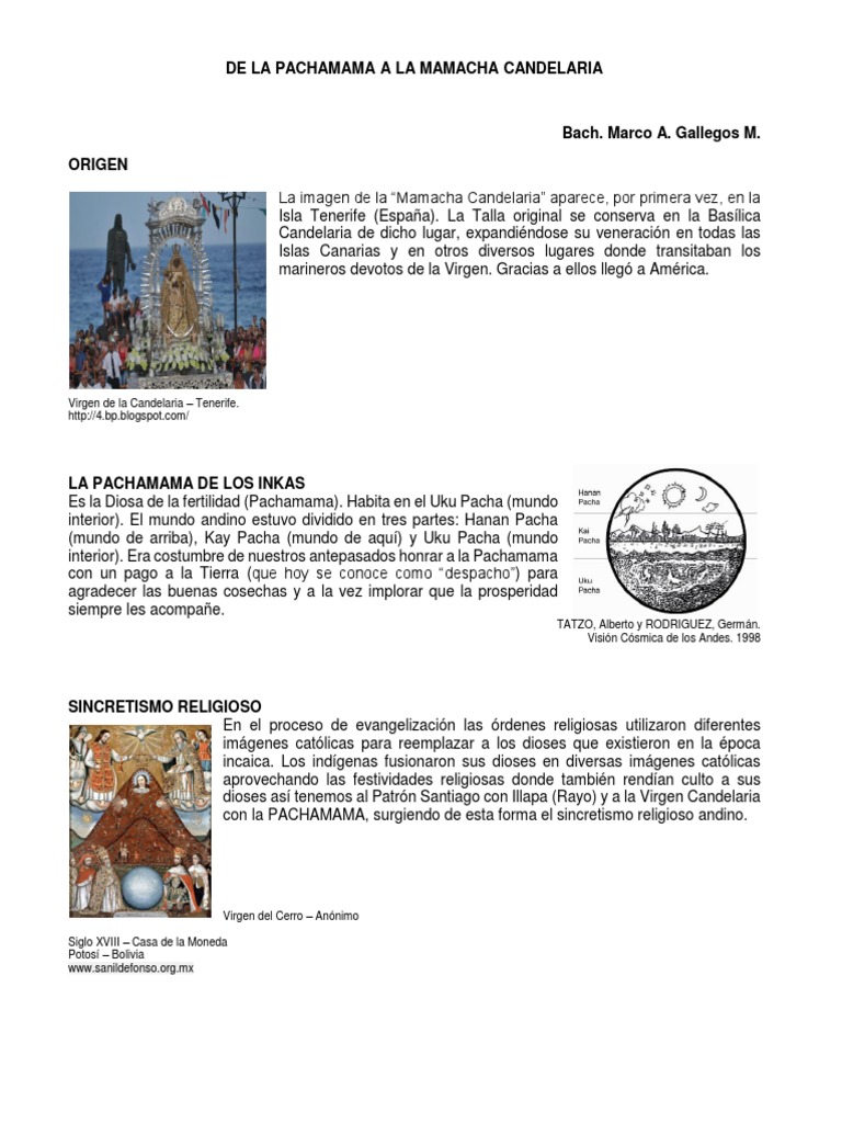 De La Pachamama A La Mamacha Candelaria | PDF | Religión y creencia