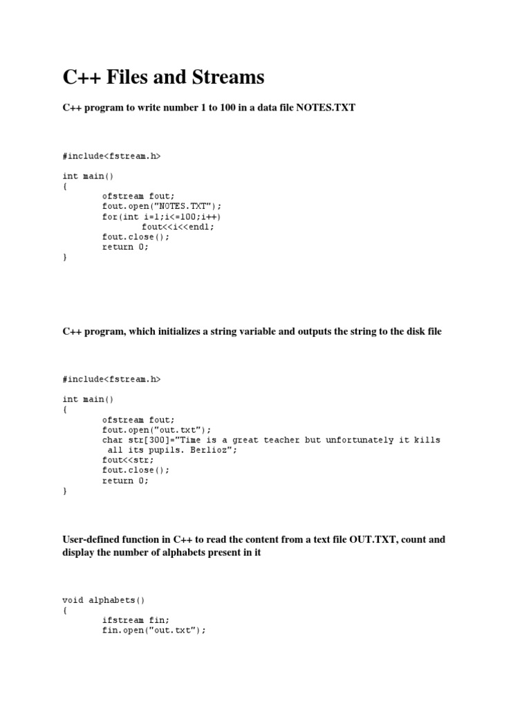 File Handling in C++ | PDF | Text File | Computer File
