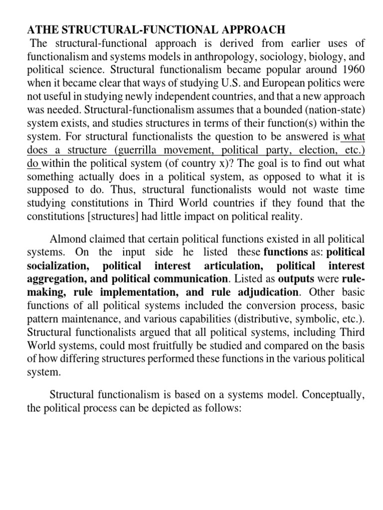 Athe Structural-Functional Approach | PDF | System | Public Administration