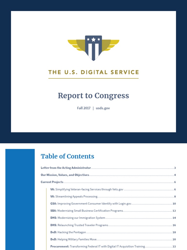 USDS - Report To Congress | PDF | Small Business Administration ...