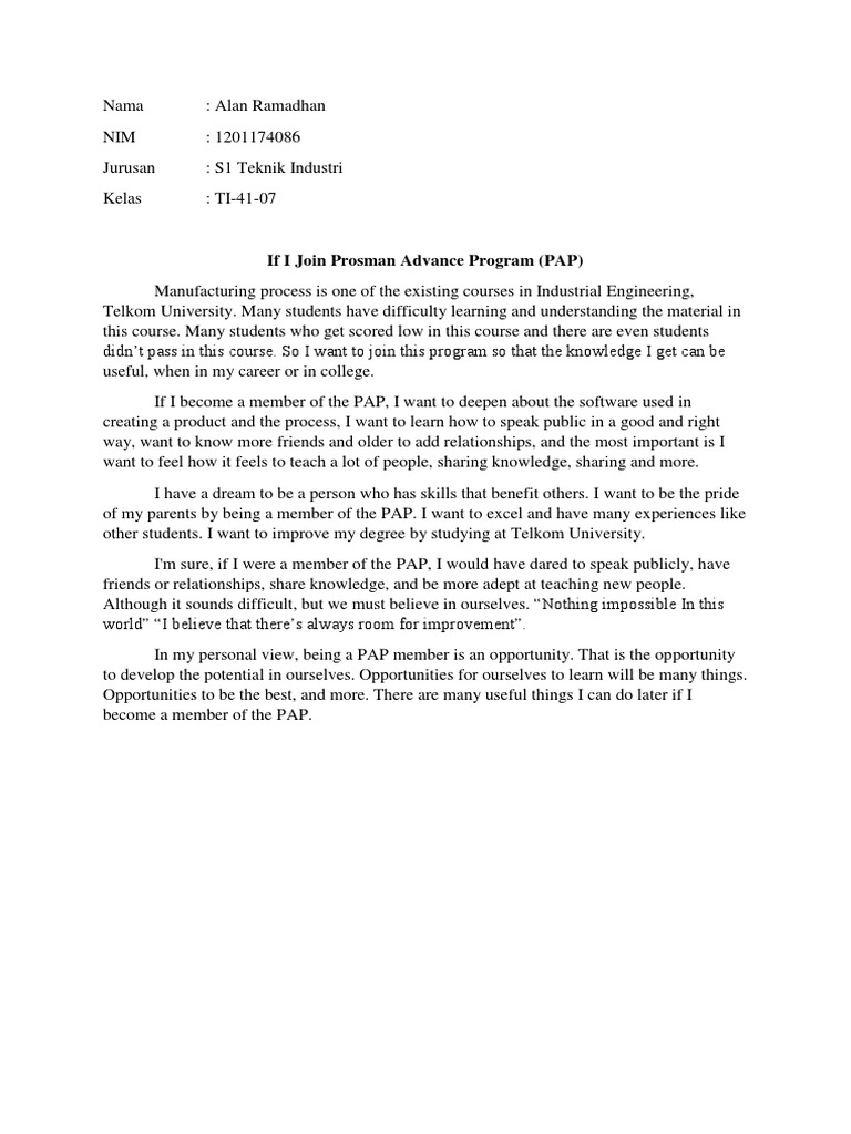 If I Join Prosman Advance Program (PAP) | PDF