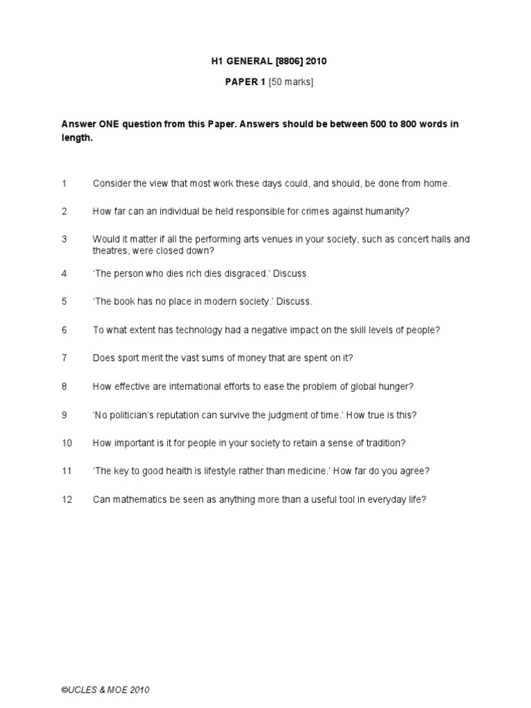 2010 GP Paper 1 | PDF | Social Science
