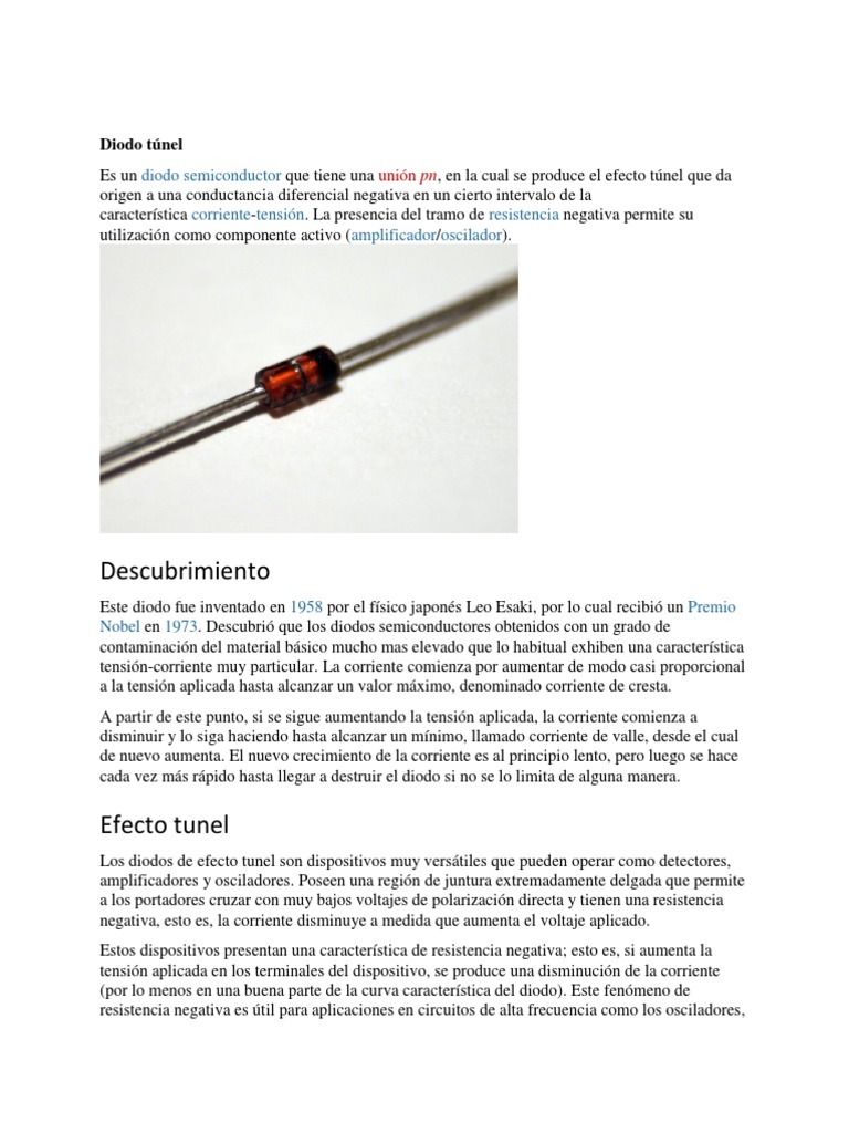 Diodo Túnel | PDF | Diodo | Túnel cuántico