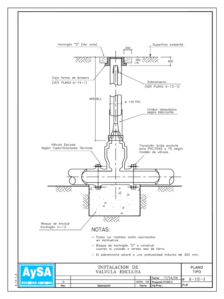 A-12-1 - 0 - Instalación Válvula Esclusa PDF | PDF