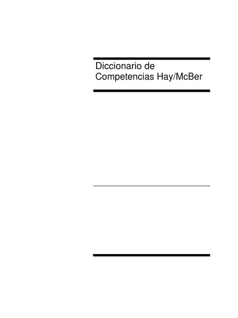 Diccionario de Competencias Hay - McBer | PDF | Liderazgo | Toma de ...