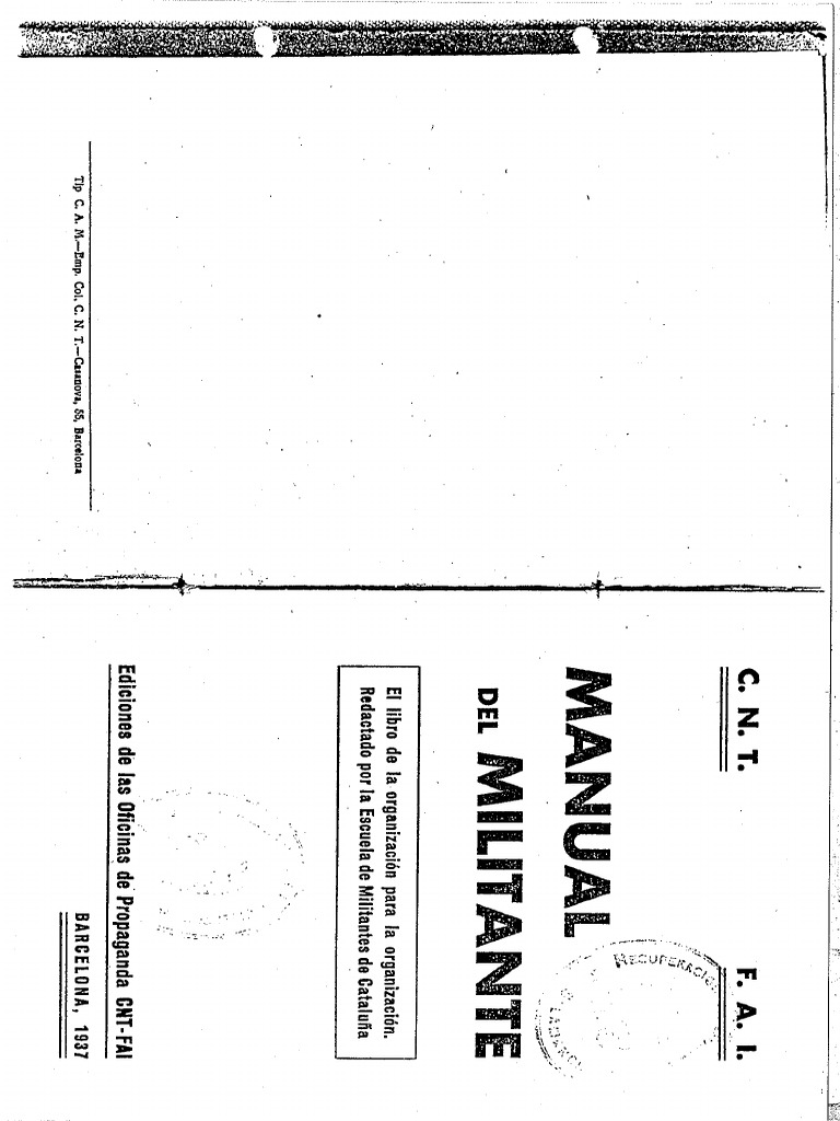 Manual Del Militante CNT FAI 1937 PDF | PDF