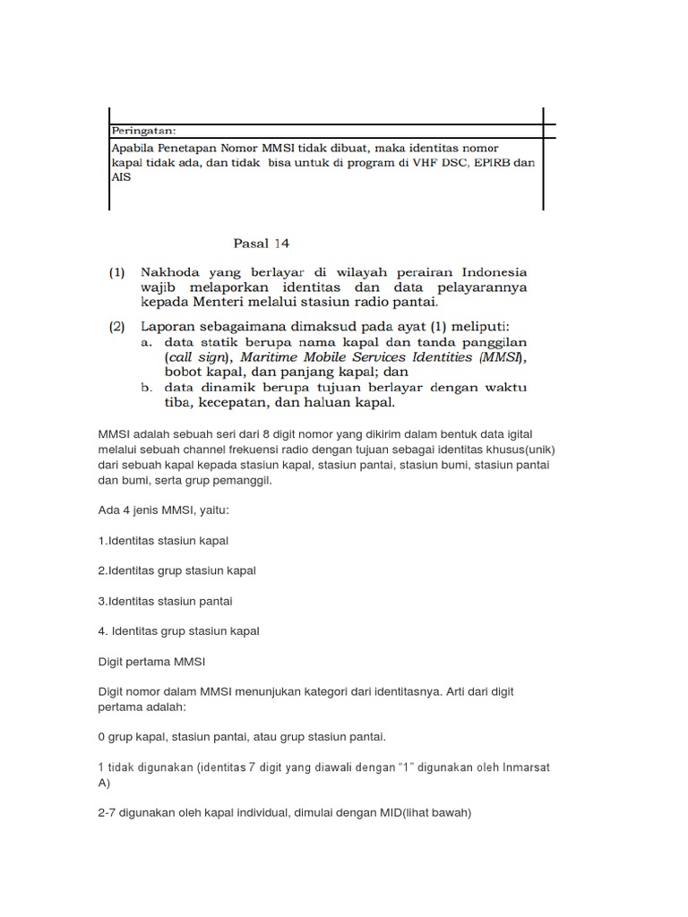 Pengertian dan Jenis MMSI Kapal | PDF