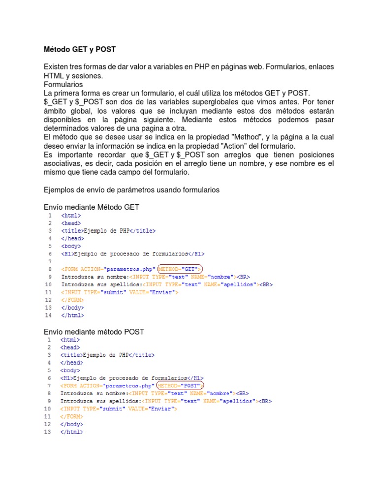 Método Get y Post | PDF | Servidor web | Internet y web
