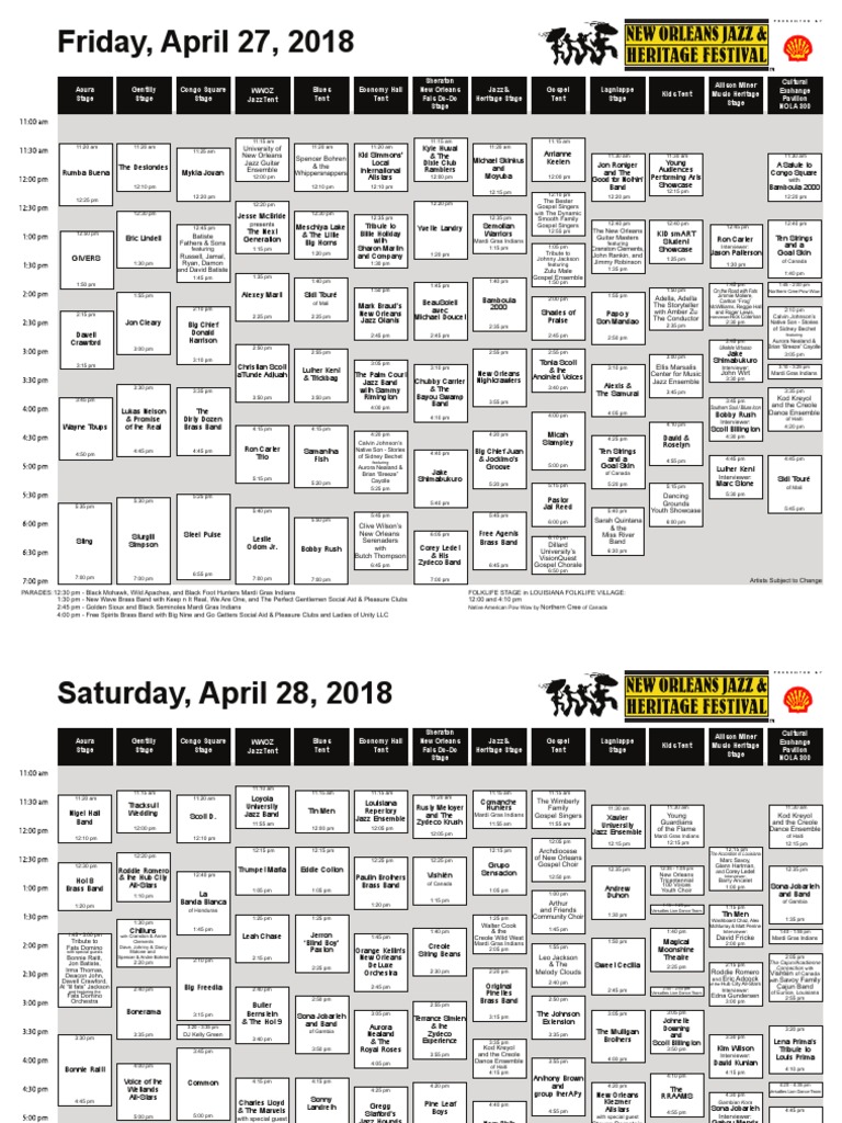 Jazz Fest Cubes 2018 | PDF