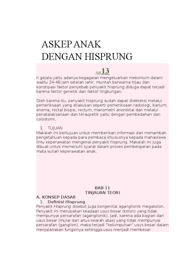 Makalah Hisprung 3 | PDF