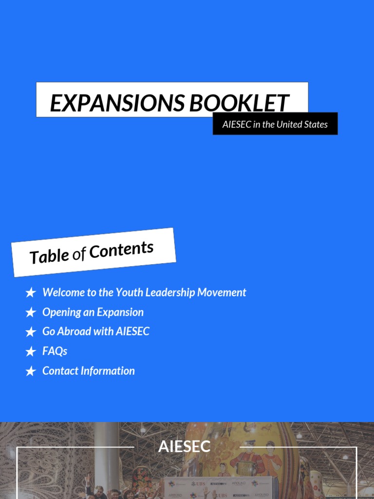 Expansions Booklet AIESEC US | PDF | Business