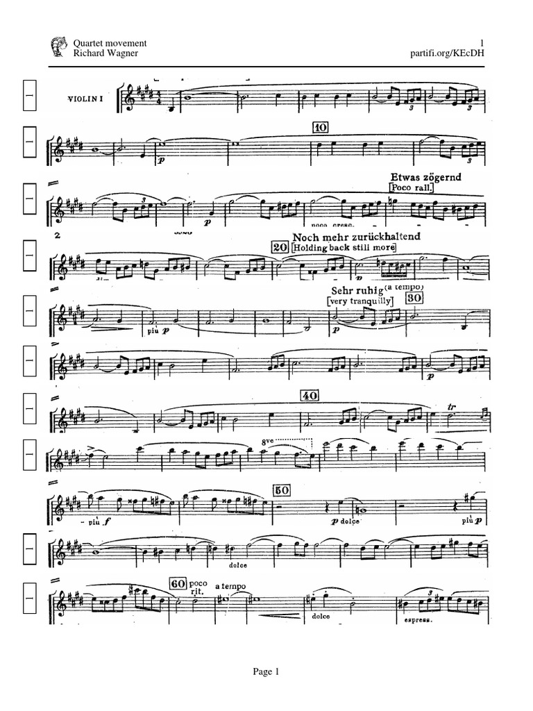 Wagner String Quartet Violin 1 | PDF | Social Science | Home & Garden