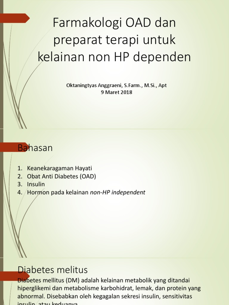 Farmakologi Obat Anti-Diabetes OAD | PDF | Kesehatan Holistik | Sains ...