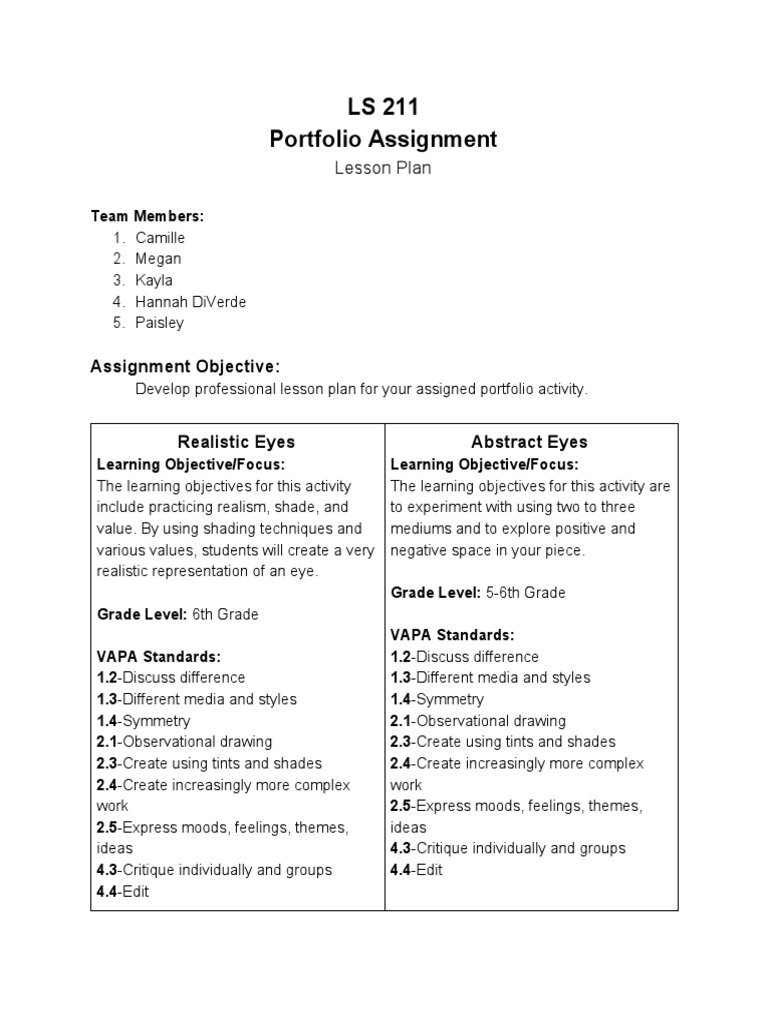 Vapa 5 6th Grade Standards | PDF | Drawing | Paintings