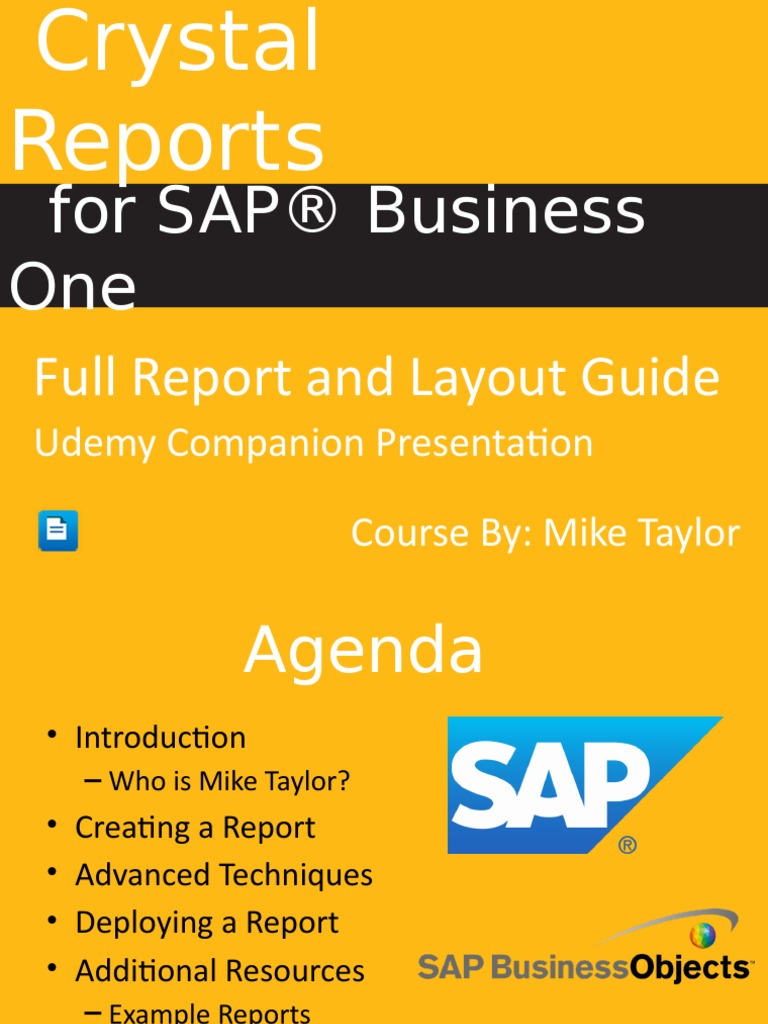 Crystal Reports For Sap Business One | PDF | Sap Se | Databases