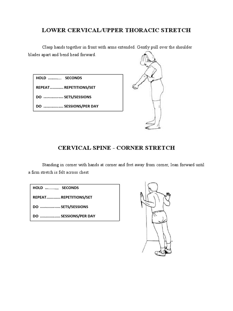 Lower Cervical/Upper Thoracic Stretch | PDF | Anatomical Terms Of ...