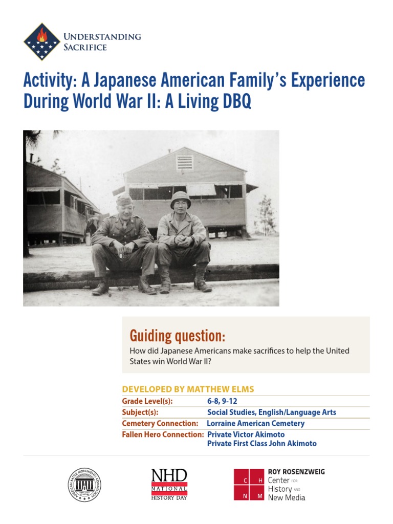 Japanese American WWII Experience DBQ | PDF | Internment Of Japanese ...