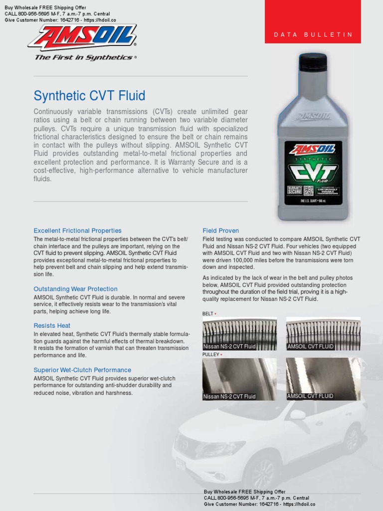 Amsoil Synthetic CVT Fluid (CVT) | PDF | Belt (Mechanical) | Automotive ...