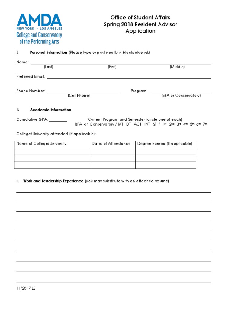 SP 18 Prospective RA Application | PDF | Learning