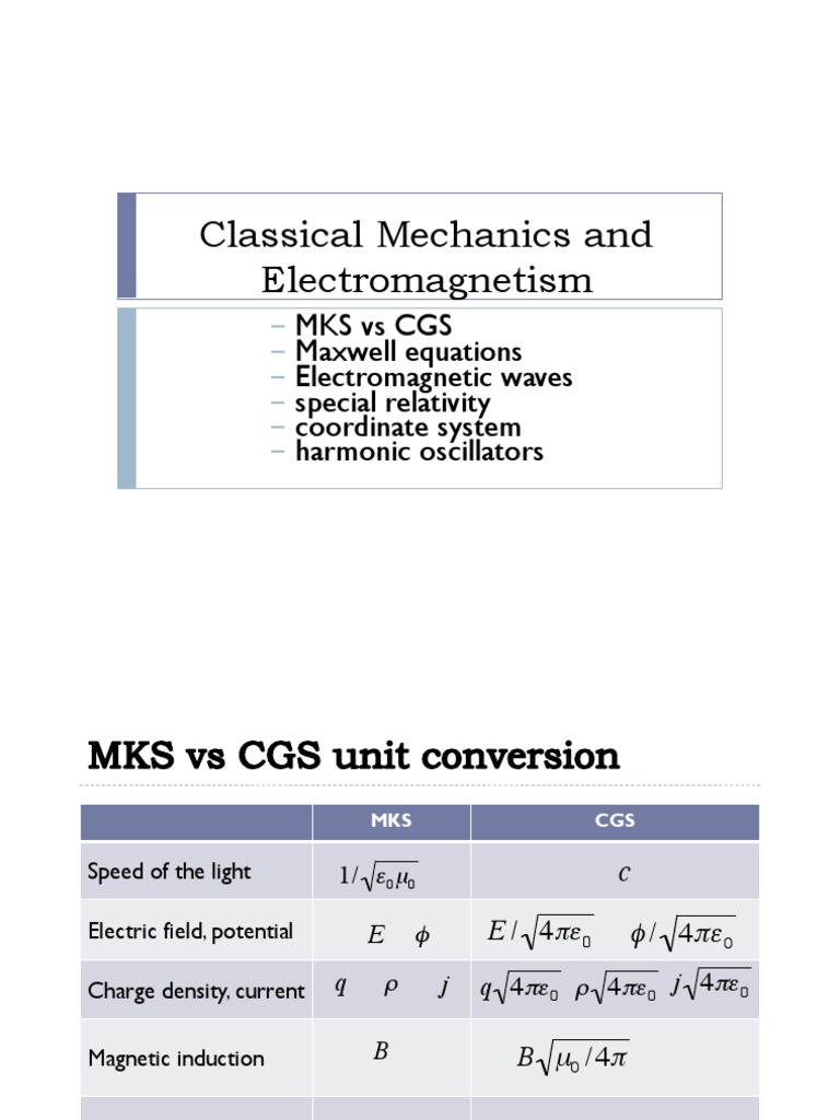 Classical Mechanics and Electromagnetism | PDF | Waves | Maxwell's ...