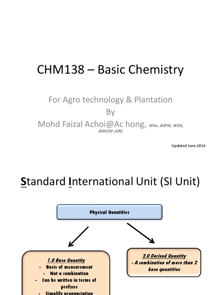 CHM138 - C1 - Basic Chemistry PDF | PDF | International System Of Units ... CHM138 - C1 - Basic Chemistry PDF | PDF | International System Of Units ...