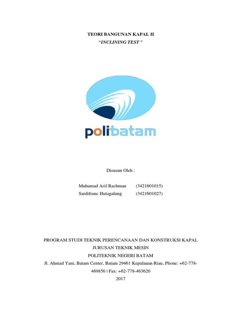 Laporan Inclining Test | PDF