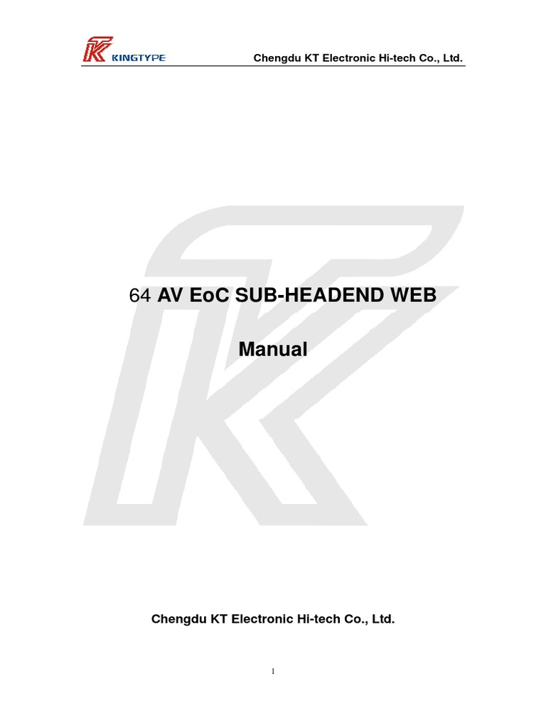 EoC Sub-Headend Setup Guide | PDF | Ip Address | Port (Computer Networking)