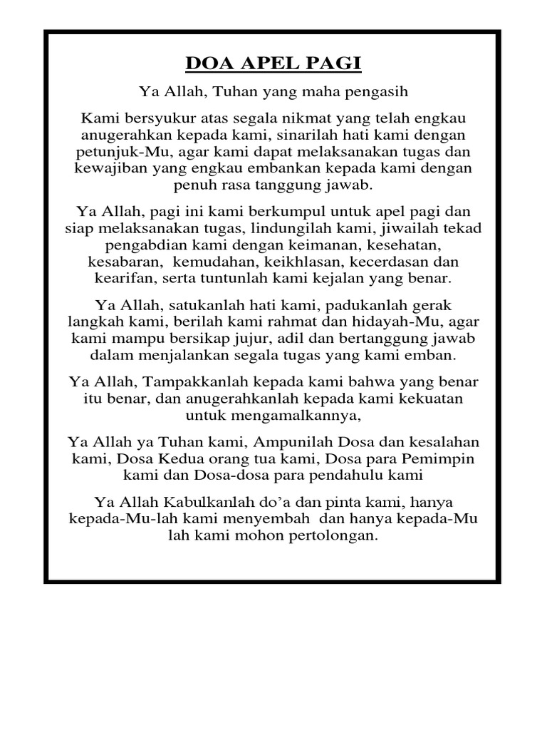 Doa Apel Pagi | PDF