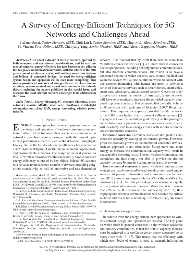 A Survey of Energy-Efficient Techniques For 5G Networks and Challenges ...
