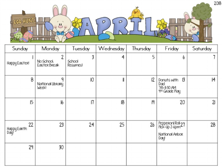 Easter Break and School Events Schedule | PDF | Wellness