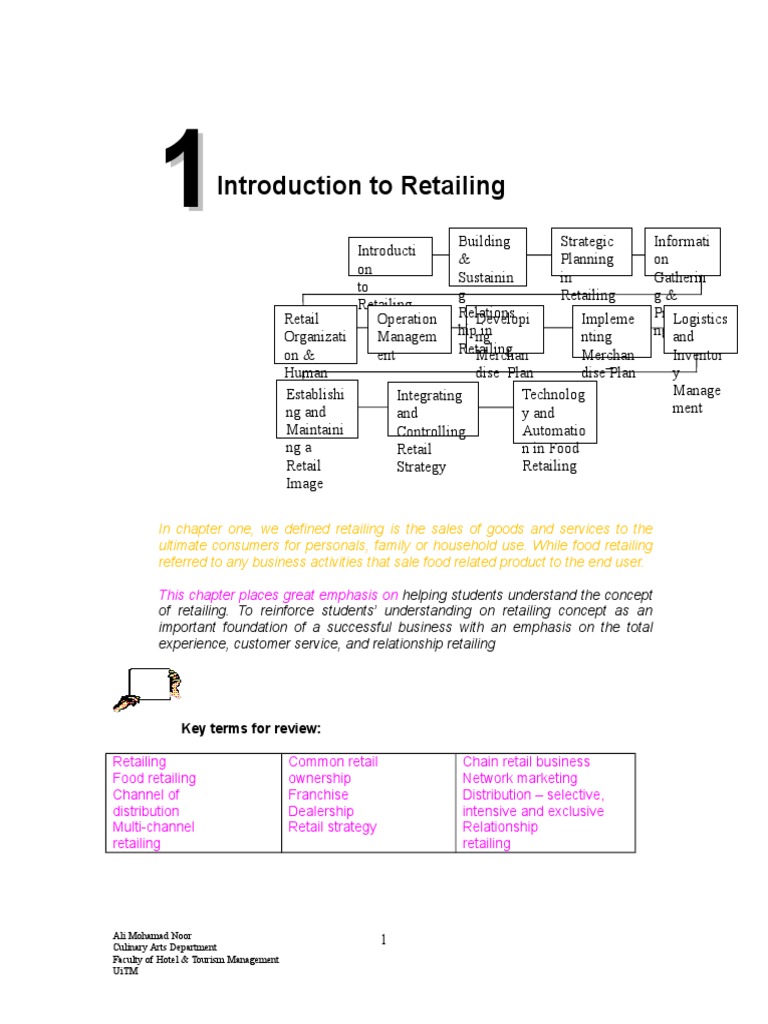 Chapter 1 - Introduction To Retailing | PDF | Franchising | Retail