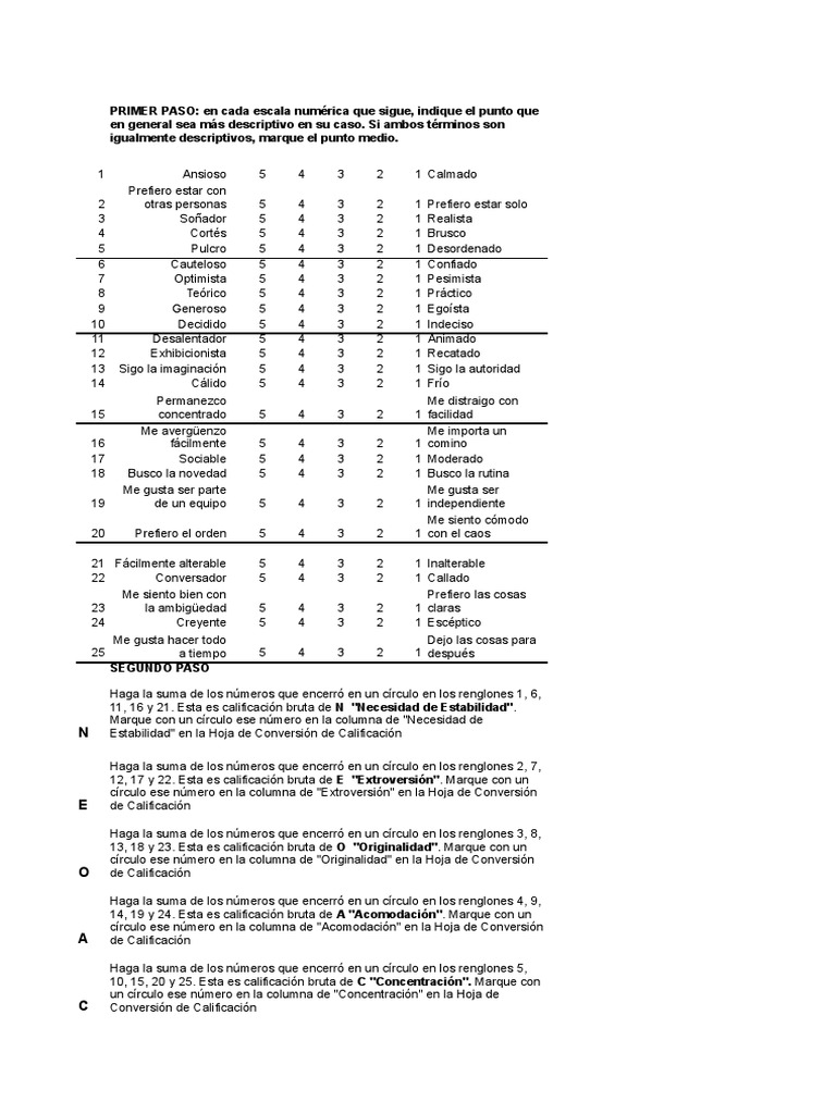 03 Test 5 Grandes Factores | PDF
