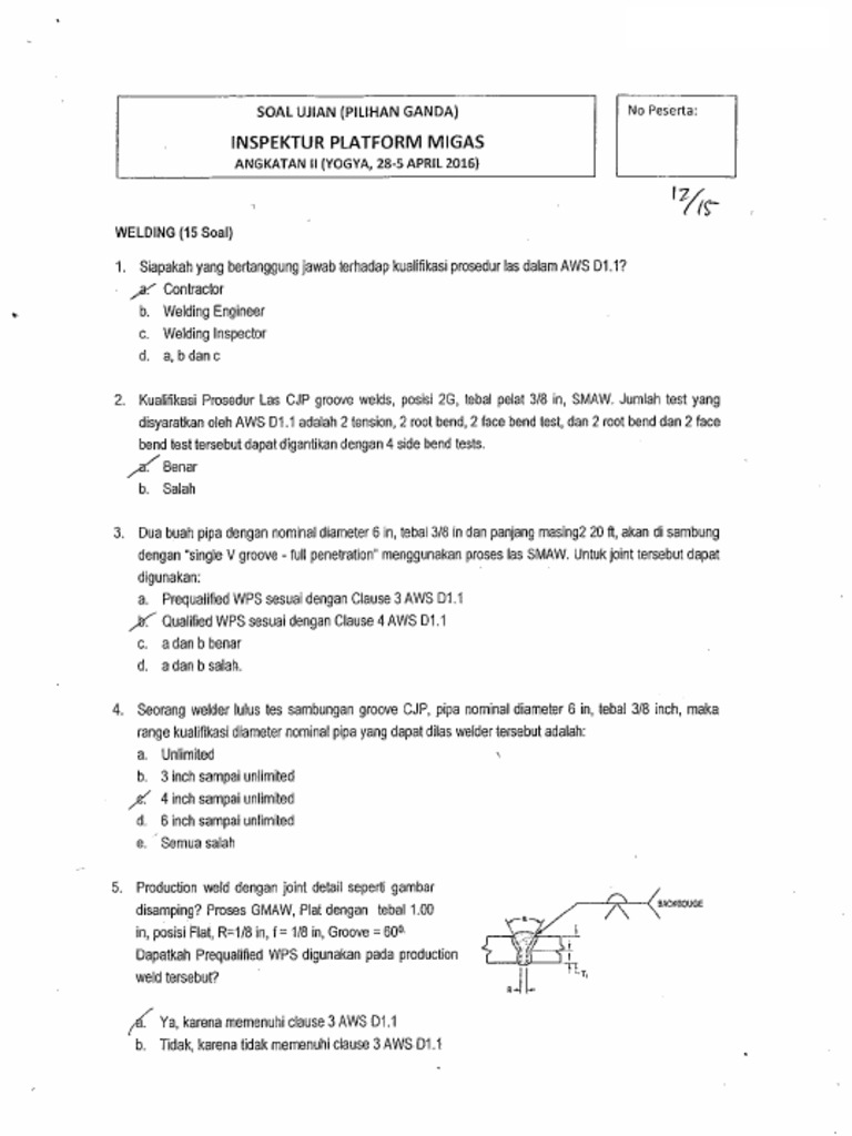 Latihan Soal Refresh - Welding | PDF