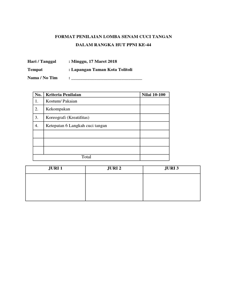 Form Penilaian Senam | PDF