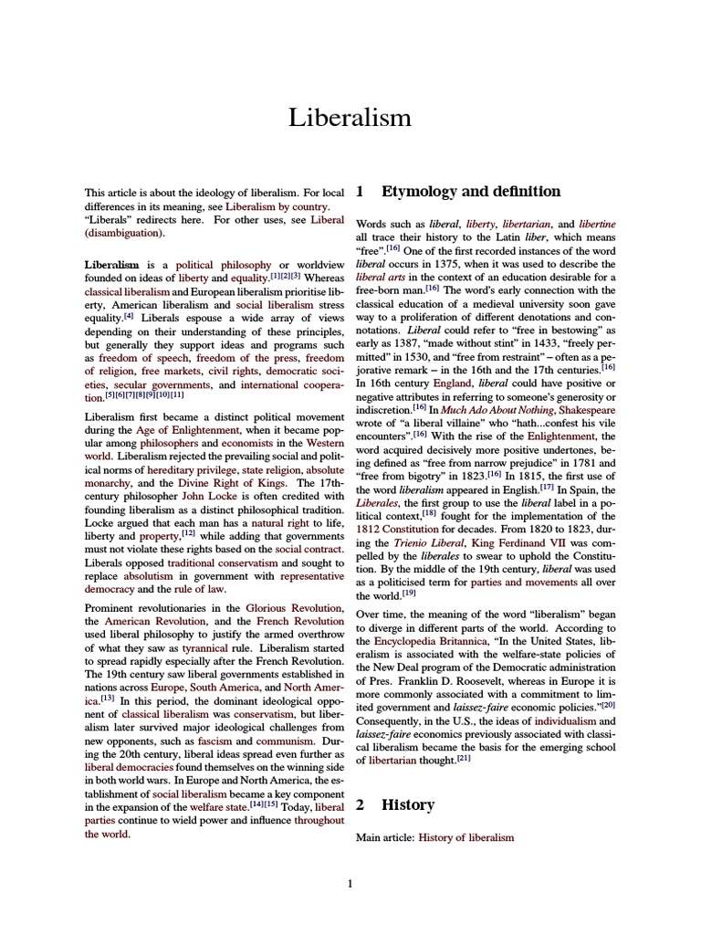 Liberalism PDF | PDF | Classical Liberalism | Liberalism
