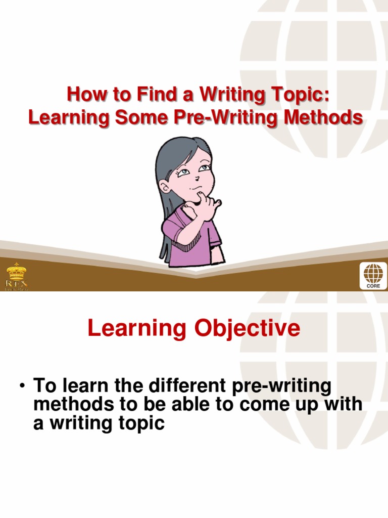 Pre-Writing Techniques for Topic Selection | PDF | Communication