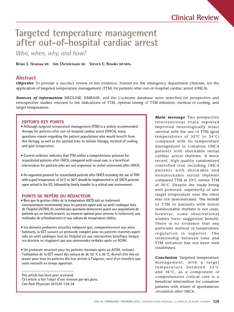 Targeted Temperature Management After Out-Of-Hospital Cardiac Arrest ...