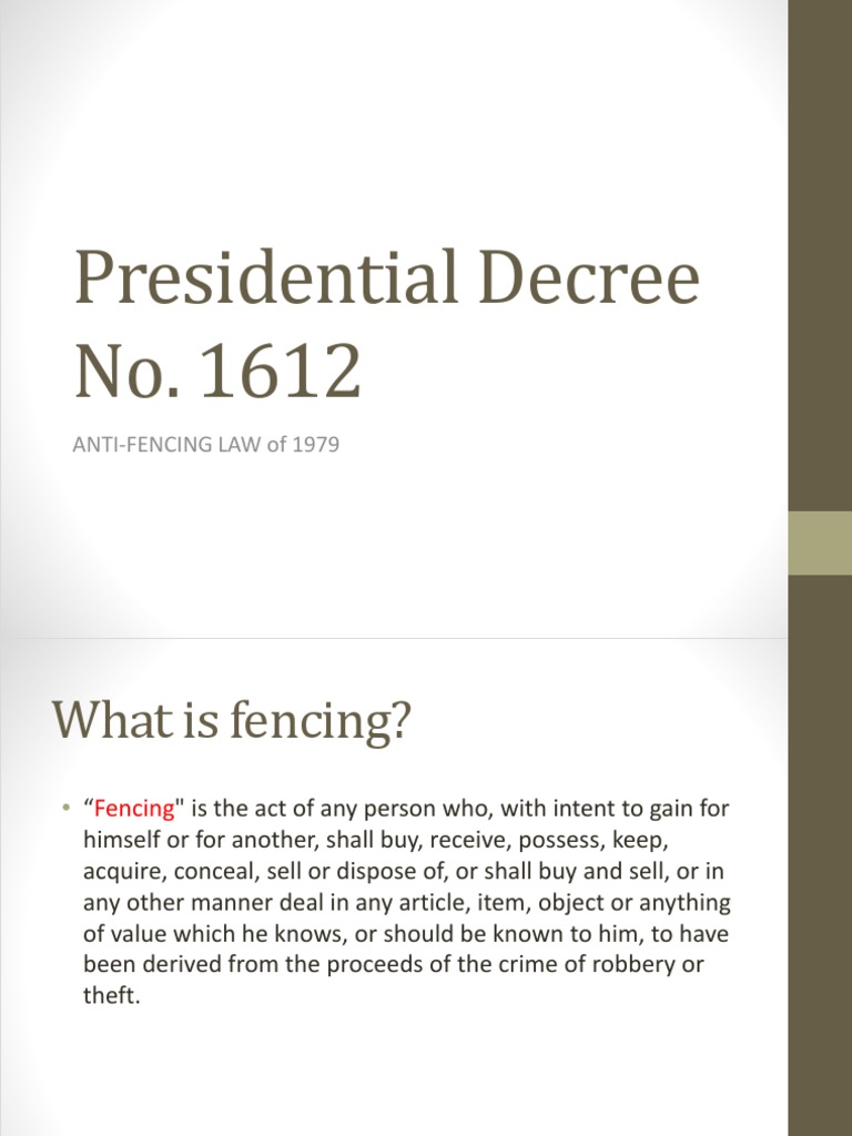 Final Anti Fencing | PDF | Robbery | Theft