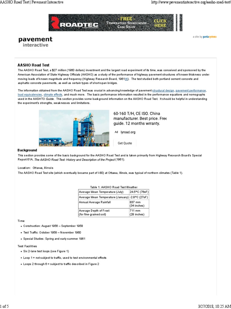 AASHO Road Test Flex | PDF | Road Surface | Road