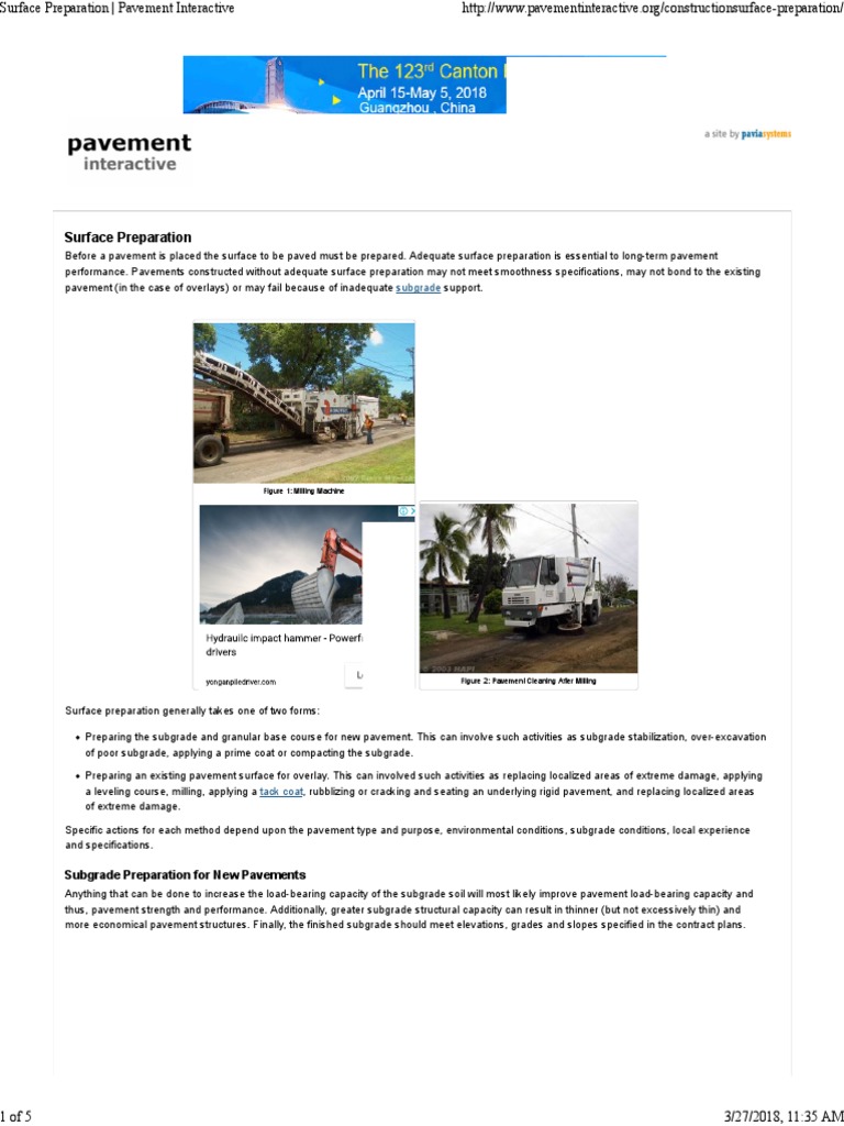 subgrade: Subgrade Preparation for New Pavements | Road Surface | Materials