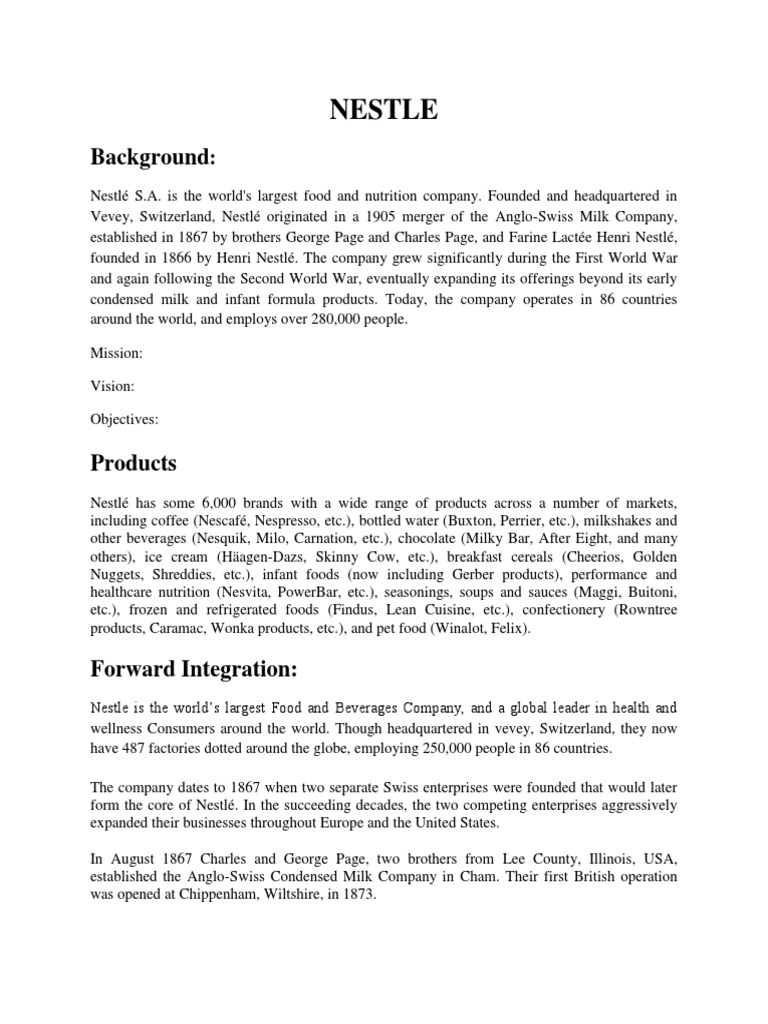Nestle Integration Strategy | PDF | Nestlé | Food And Drink