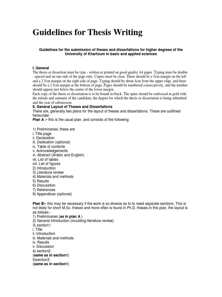 UofK - Guidelines For Thesis Writing | PDF | Thesis | Academia